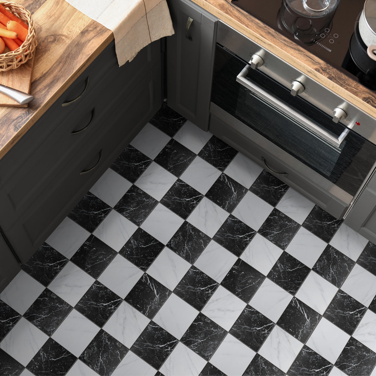 Merola Tile Merzoni Checker Ruzzini 18" x 18" Porcelain Wall & Floor ...