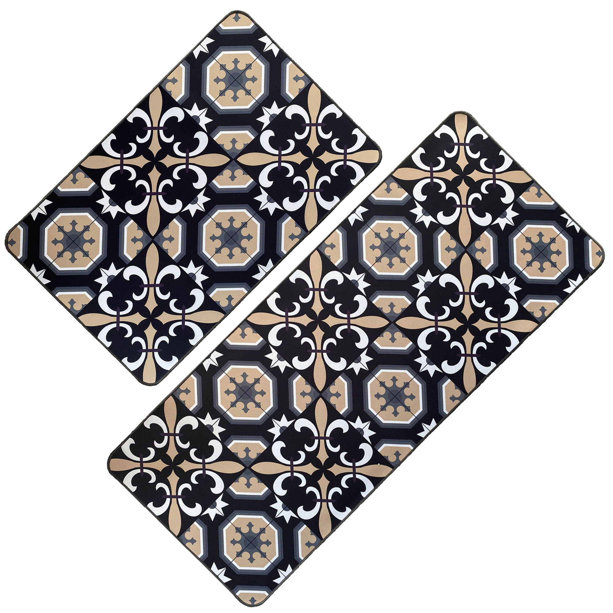 Evideco Elegant Carmen Kitchen Mat and Runner Regal Tile Design, Low ...