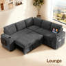 Ebern Designs 85" Sectional Sofa Couch With Pull Out Bed, 5 Seat L ...