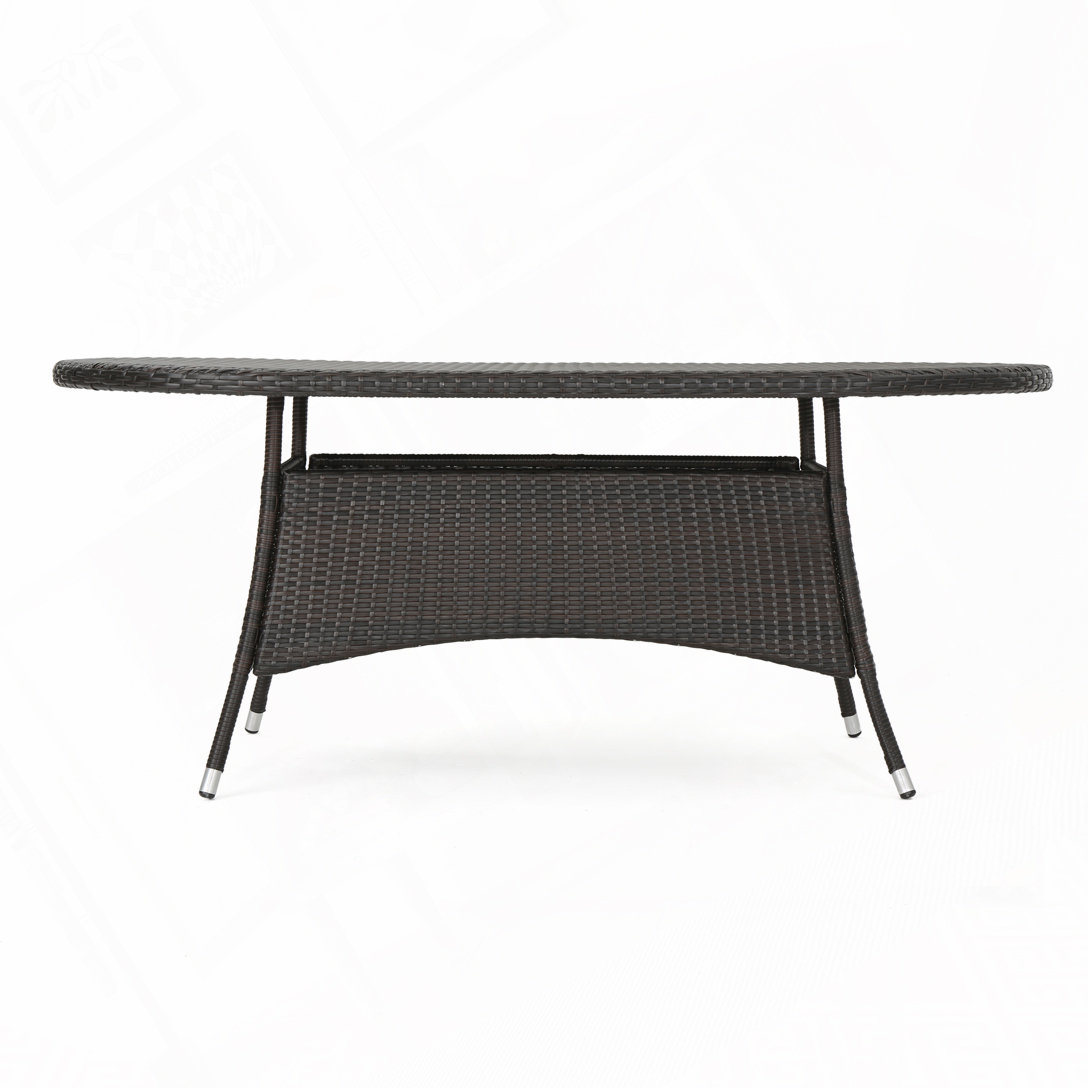 Dakota Fields Outdoor Wicker Rattan Oval Dining Table | Wayfair