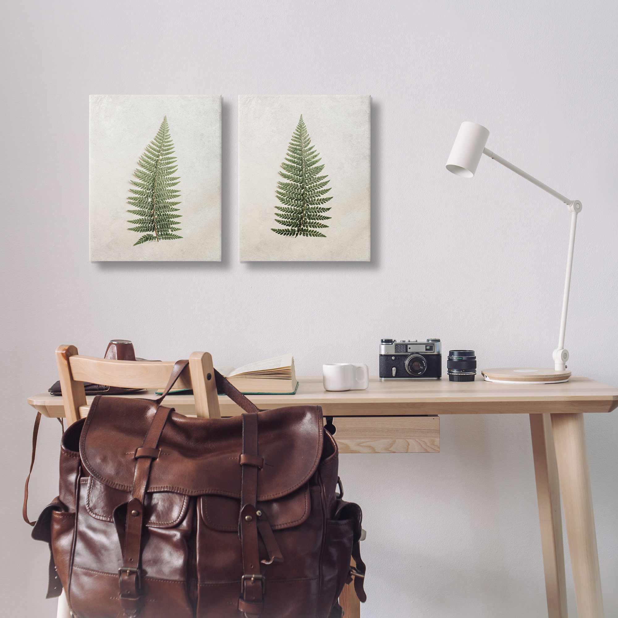 Winston Porter Realistic Fern Leaves 2 PC Canvas Wall Art Set by ...