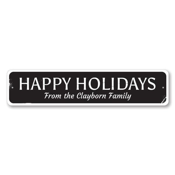 Lizton Sign Shop, Inc Happy Holidays Family Custom Aluminum Sign | Wayfair