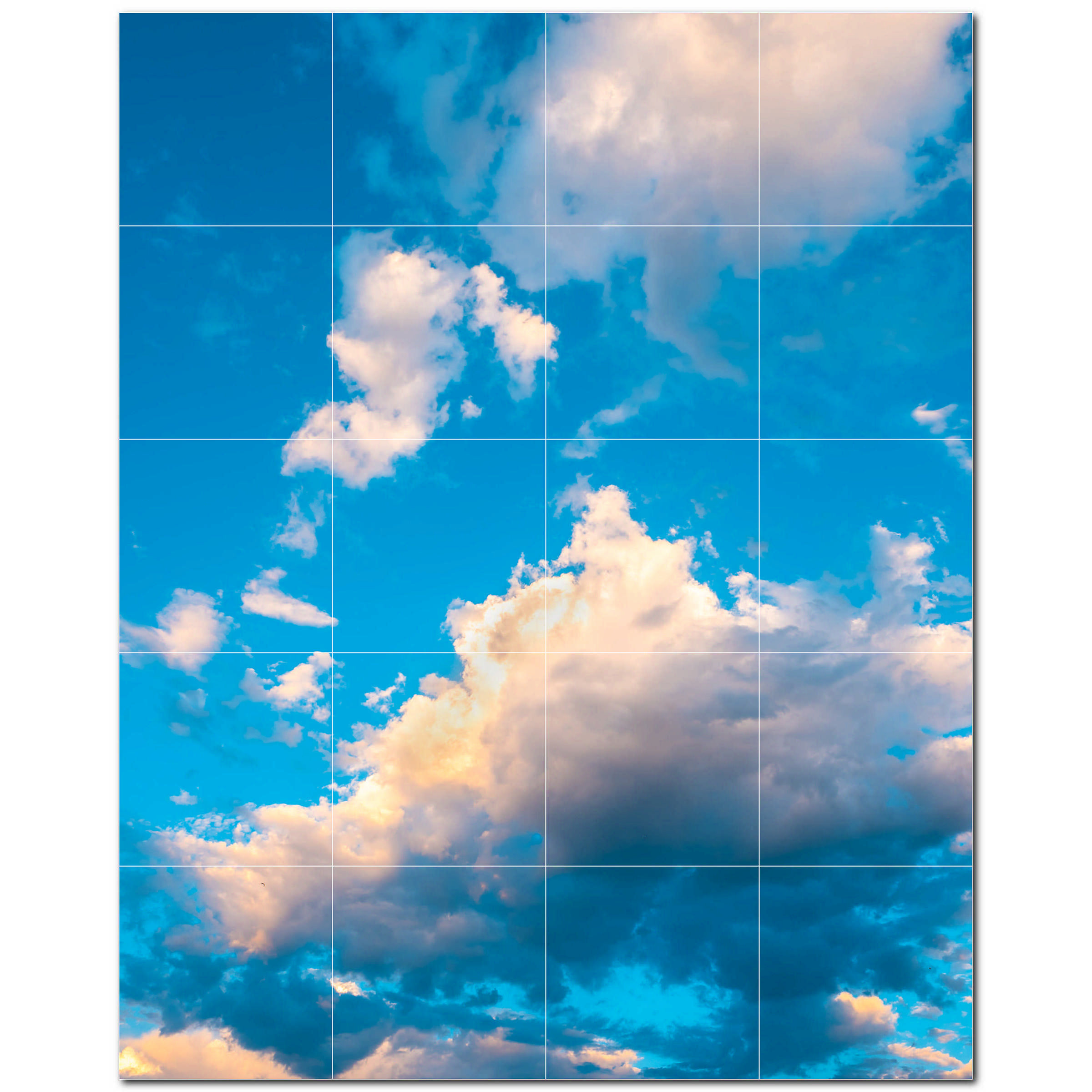 Picture-Tiles.com 24" x 30" Ceramic Clouds Photo Decorative Mural Tile PT500380: 6" x 6" (Set of ...