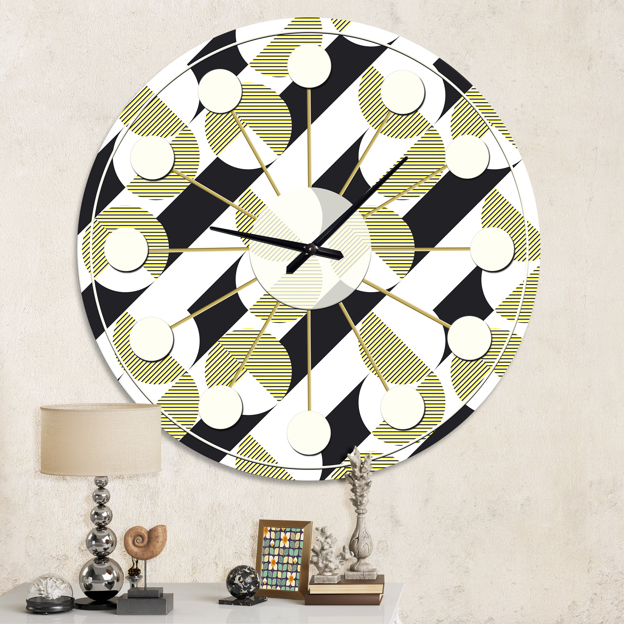 East Urban Home Circular Abstract Retro Geometric II - Mid-Century ...