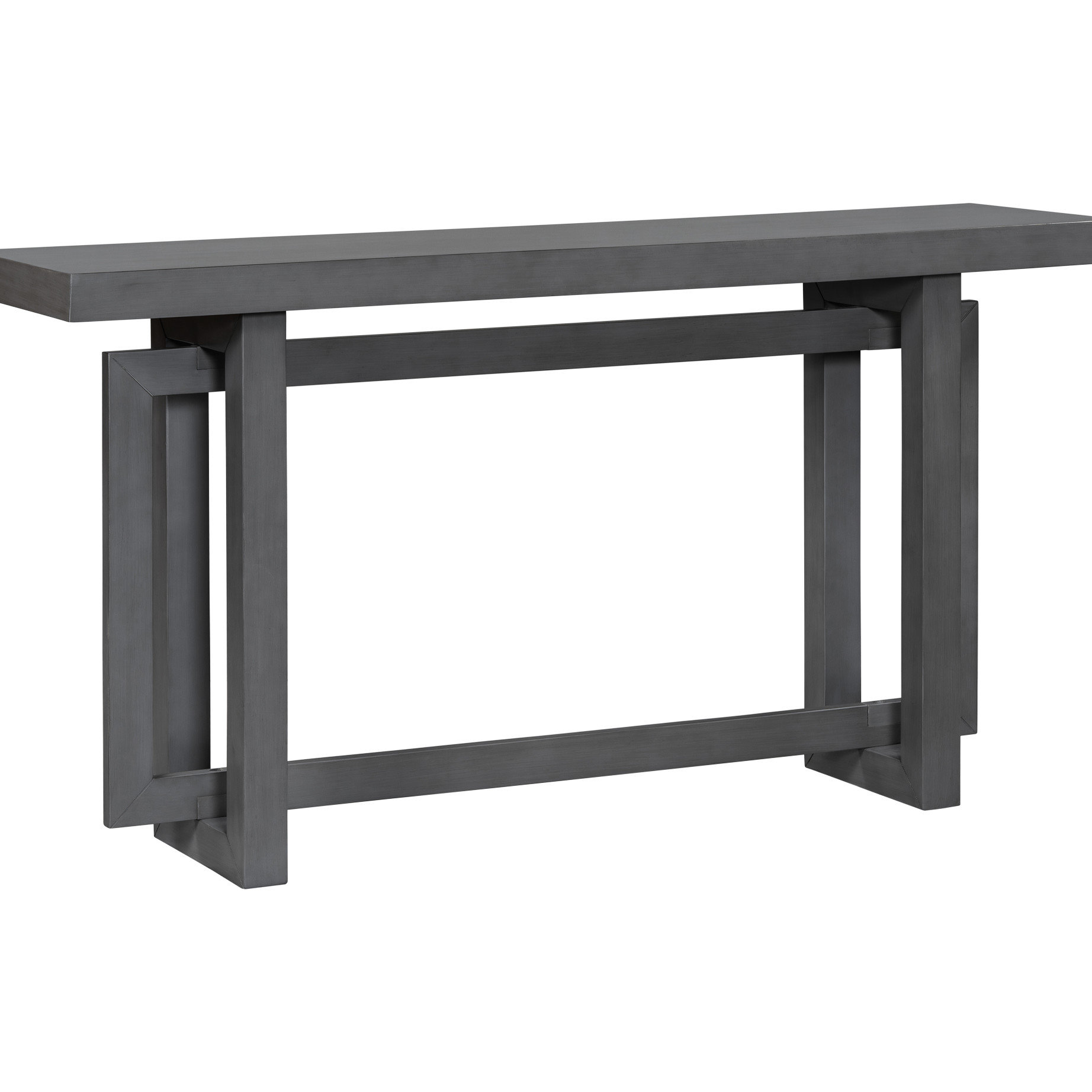 Latitude Run® Minimalist Hallway Table, Concrete Surface, Pine Mid ...