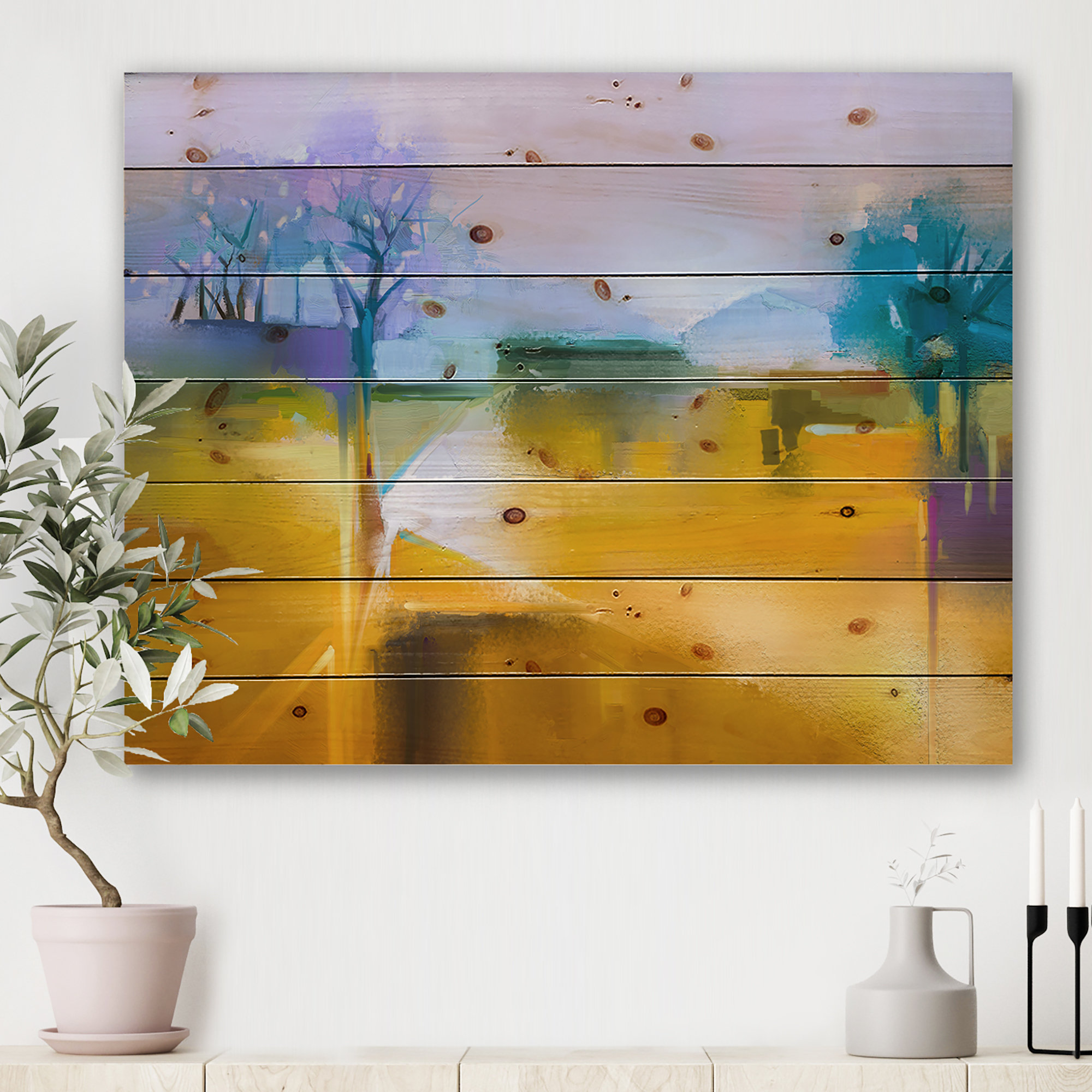 East Urban Home Modern Rustic Landscape Where Orange Meets Deep Blue ...
