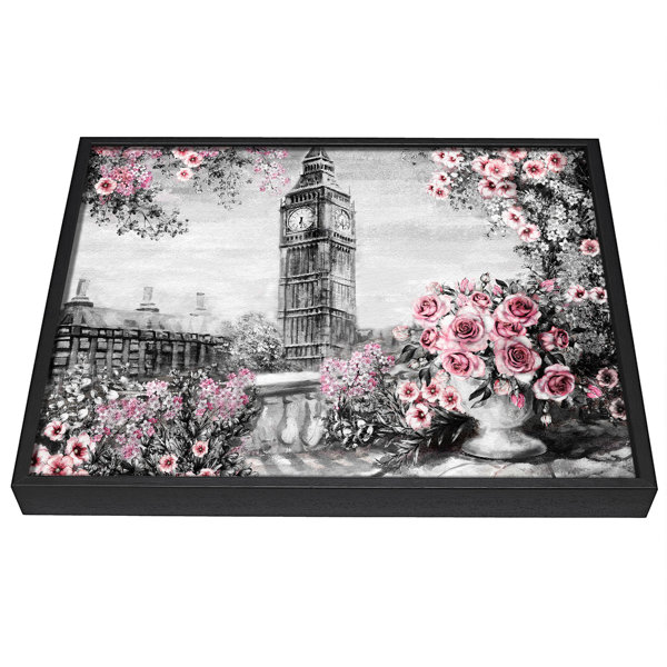Rosalind Wheeler Big Ben Pink Roses - Single Picture Frame Print on ...