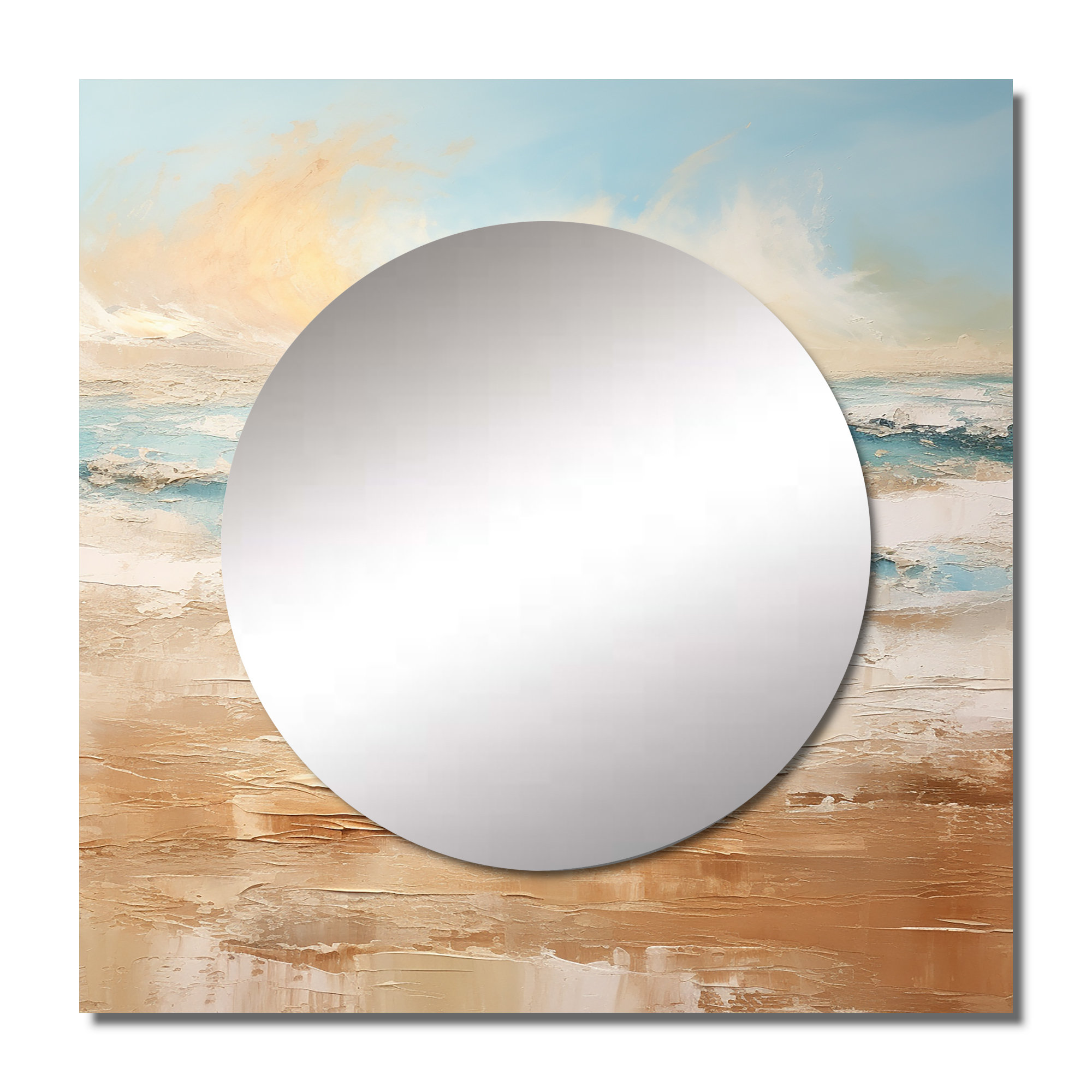 East Urban Home Havik - Coastal Beach Large Square Mirror For Wall Art ...