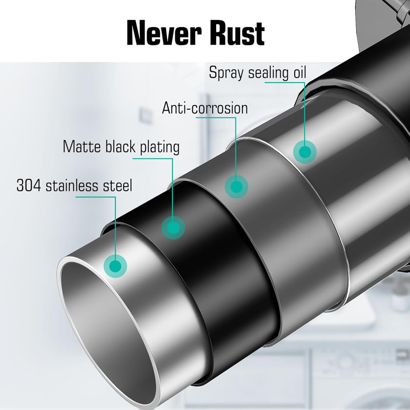 MCKINNON HOME FURNISHINGS, INC. L Shaped Shower Curtain Rod, Adjustable ...