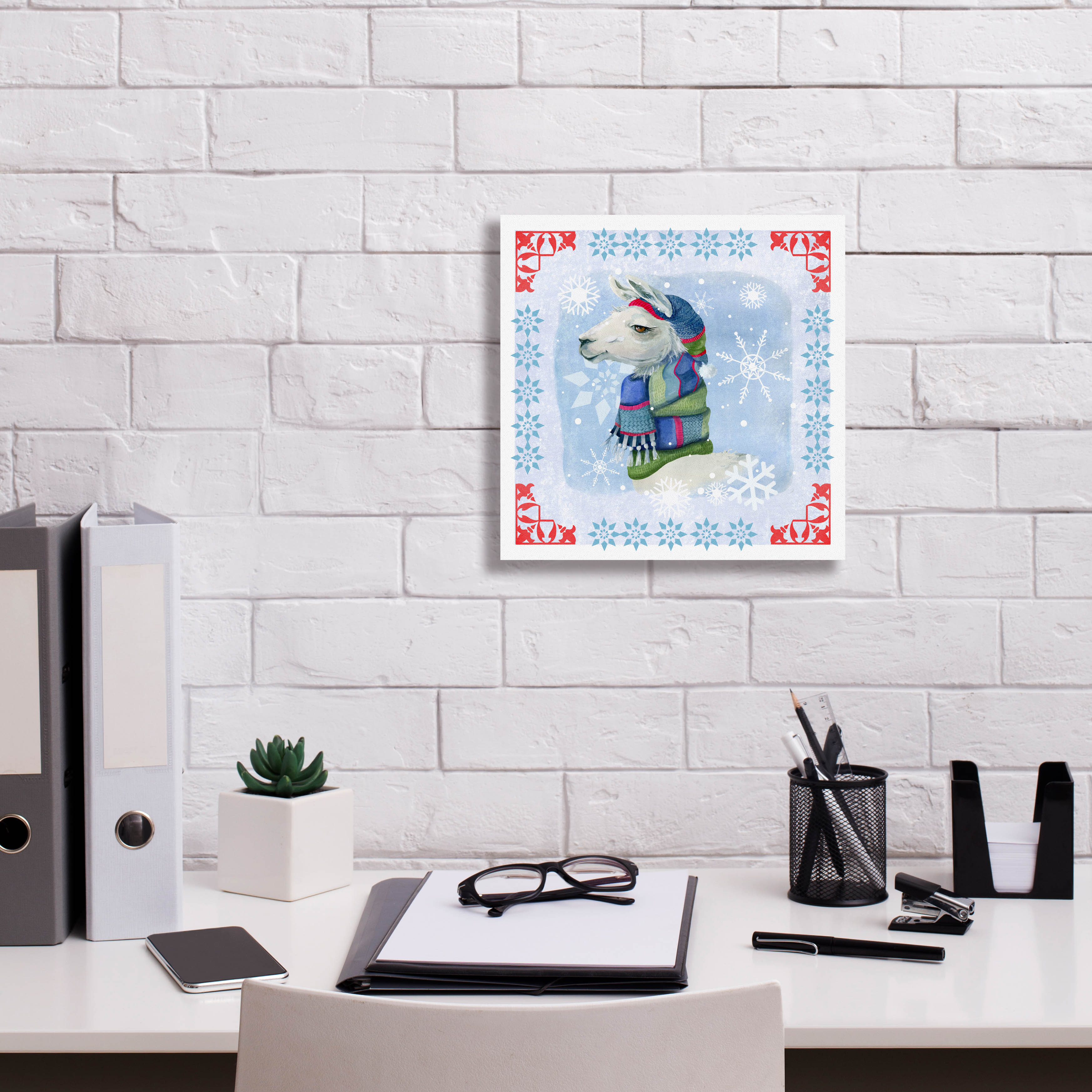 The Holiday Aisle® 'Winter Llama' by Fiona Stokes-Gilbert Canvas Wall ...