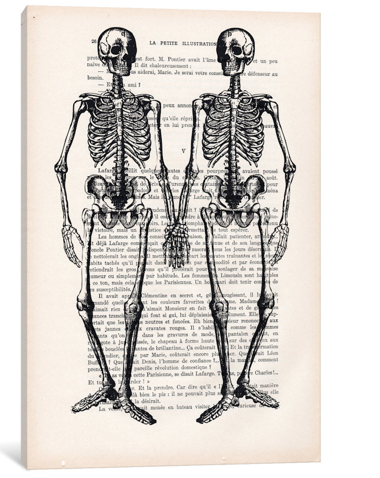 East Urban Home 'Vintage Paper Series: Skeleton Friends' Graphic Art ...