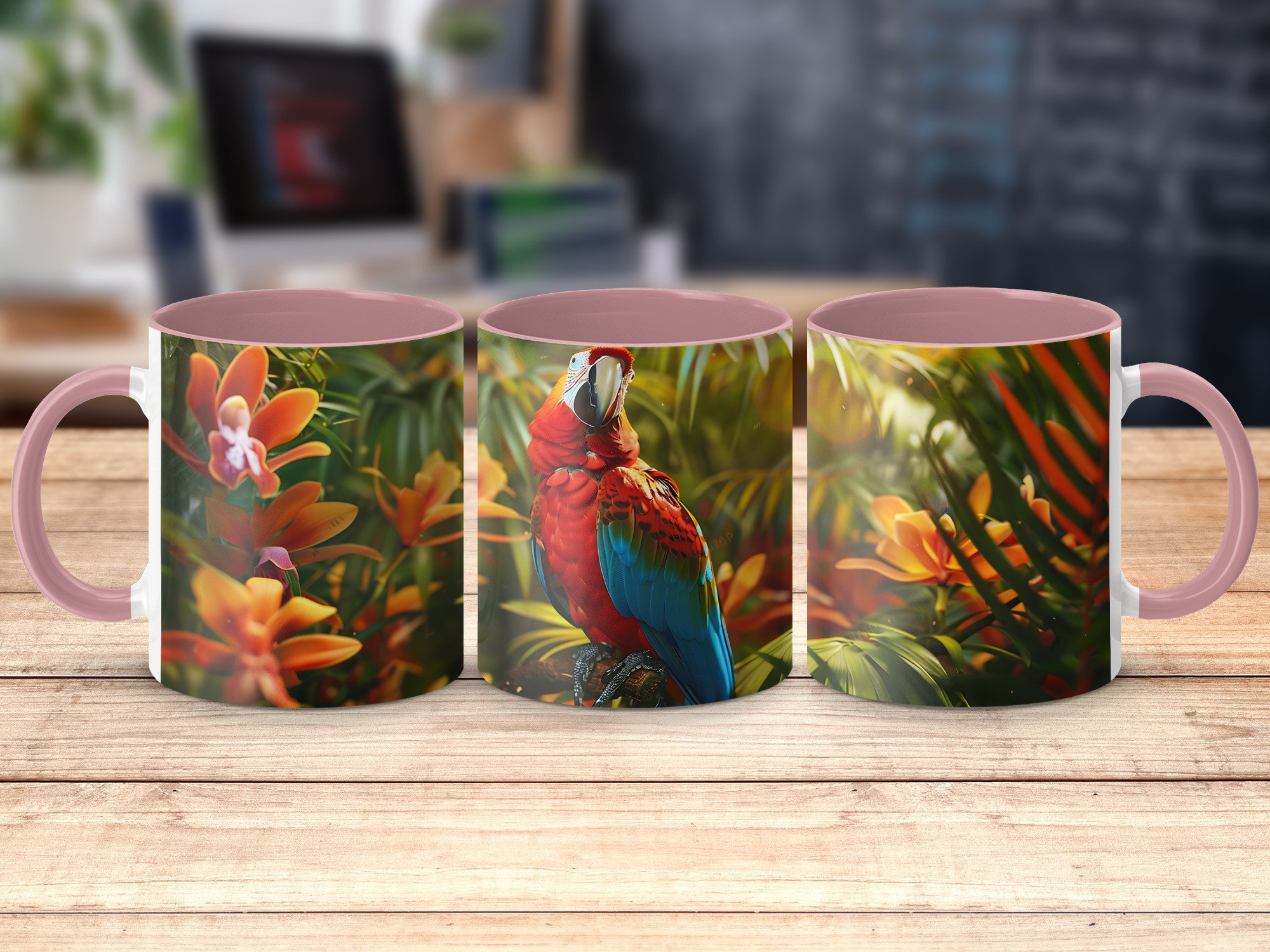 East Urban Home Set of 2 Realistic Animal Design 11oz Accent Mugs ...