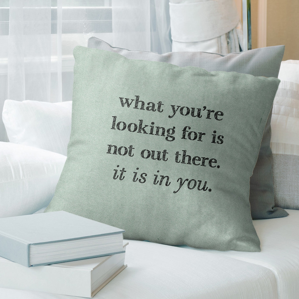 ArtVerse Handwritten Self Confidence Inspirational Quote Pillow | Wayfair