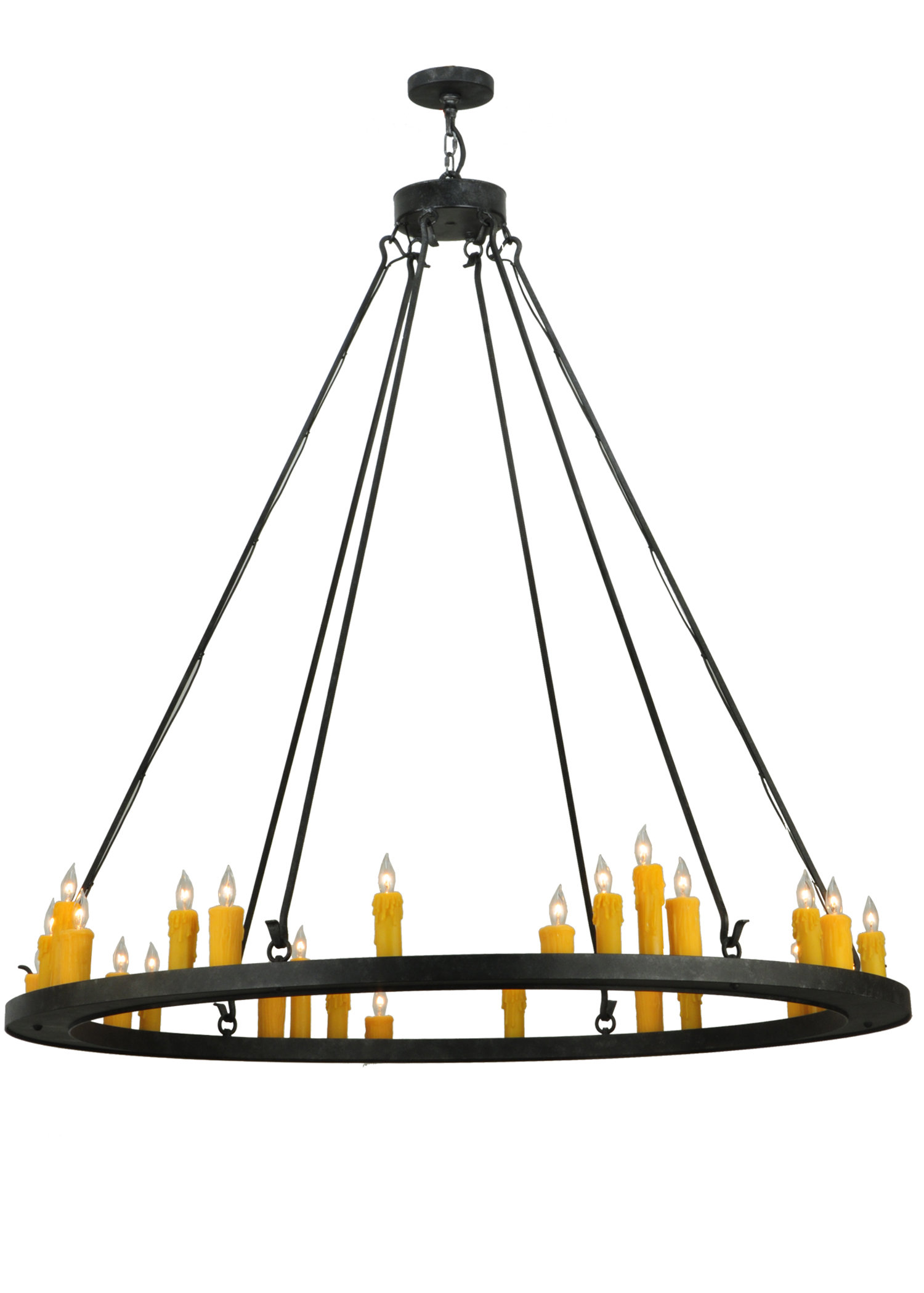 Foundry Select 28 - Light Candle Style Wagon Wheel Chandelier | Wayfair
