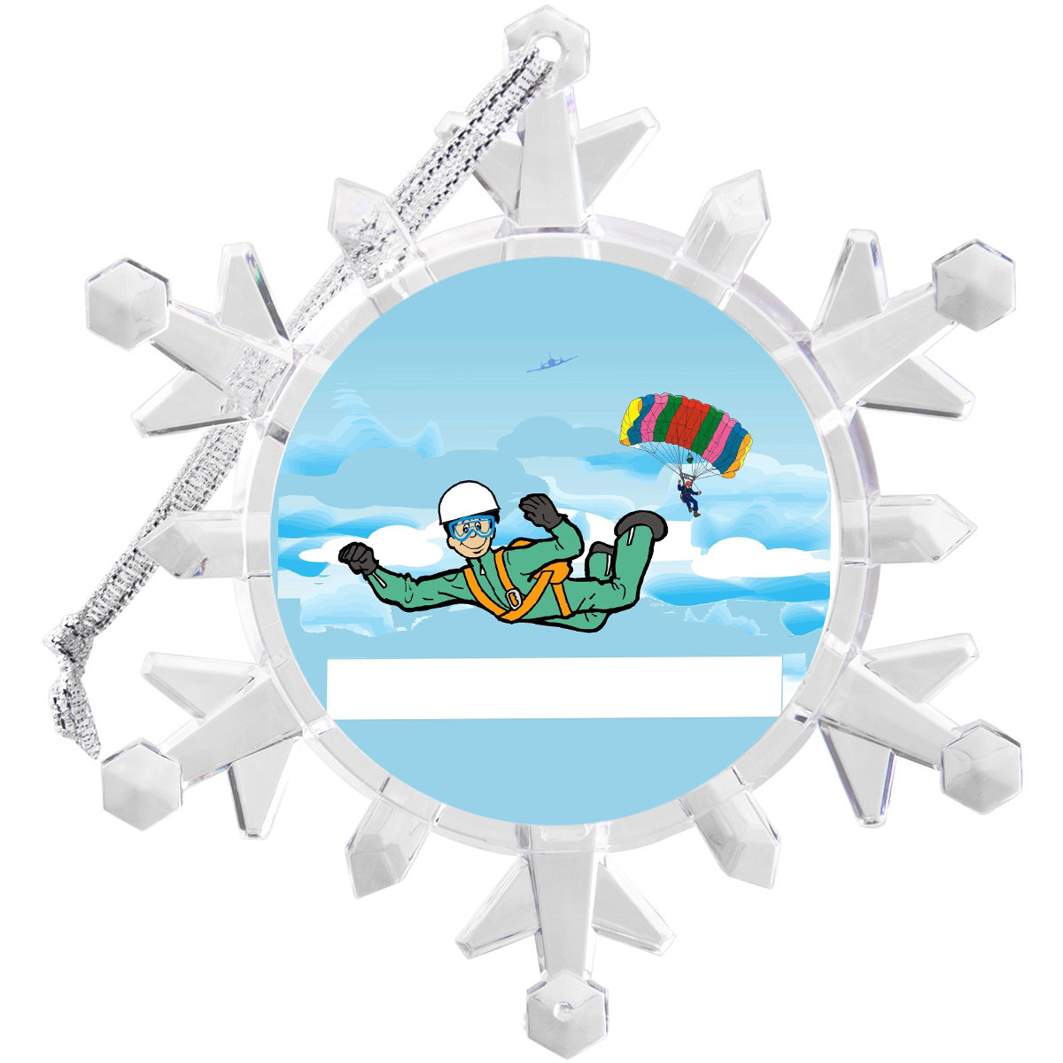 Printed Perfection Personalized Skydiving Male Lighted LED Snow Flake ...