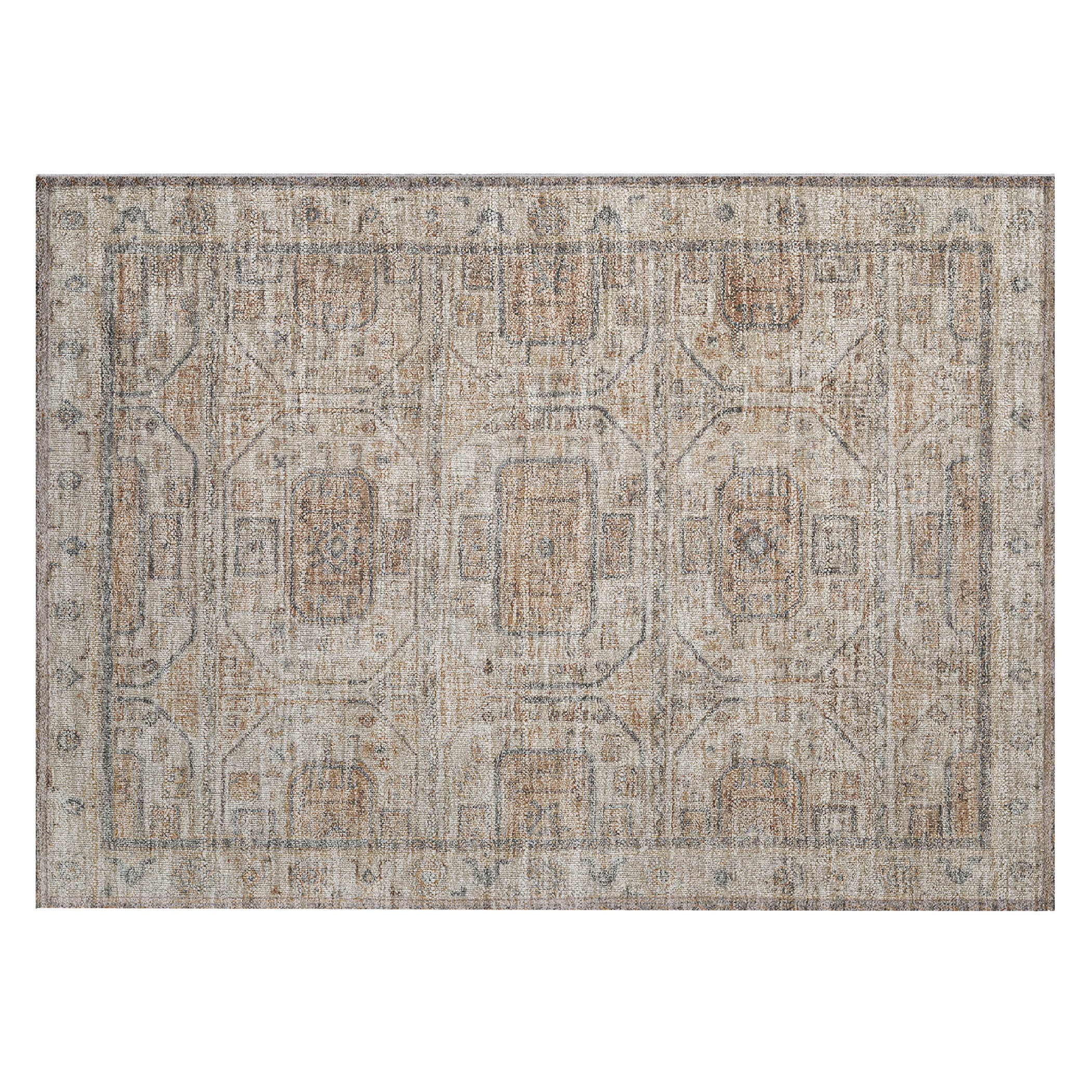 Bungalow Rose Machine Washable Indoor/Outdoor Howlett Beige Rug | Wayfair