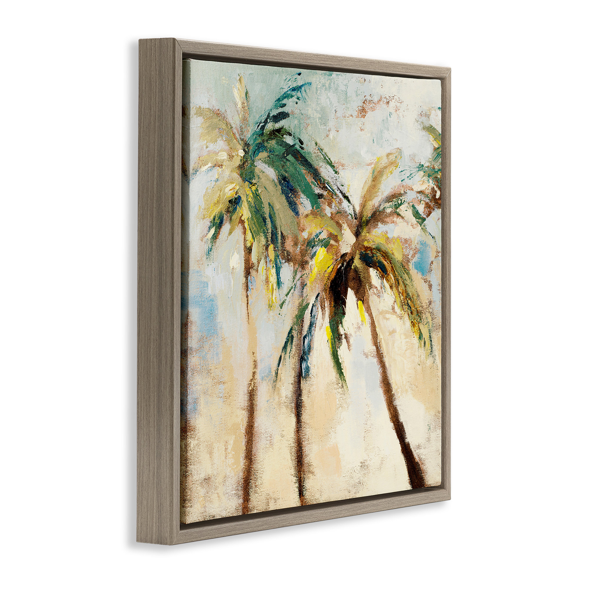 Bay Isle Home™ Tall Palm Trees Abstract Framed Floater Canvas Wall Art ...