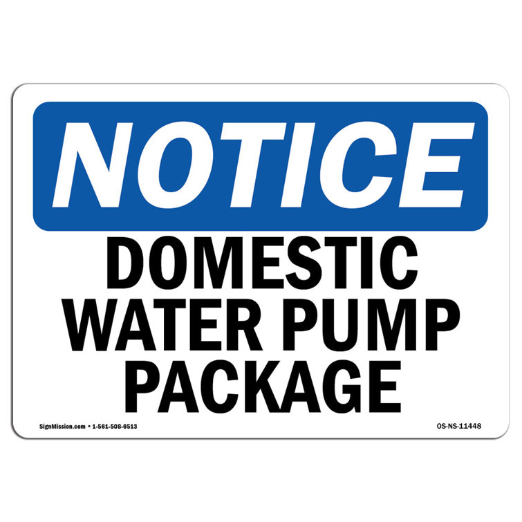 SignMission Domestic Water Pump Package Sign | Wayfair