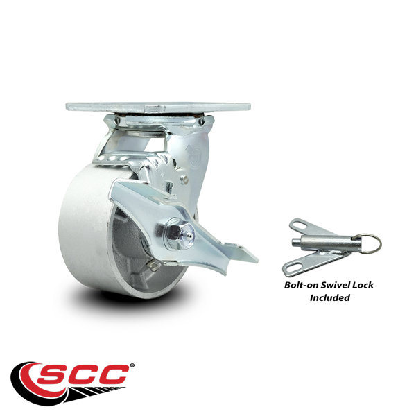 Service Caster Semi Steel Caster with Ball Bearing and Brake/Swivel ...