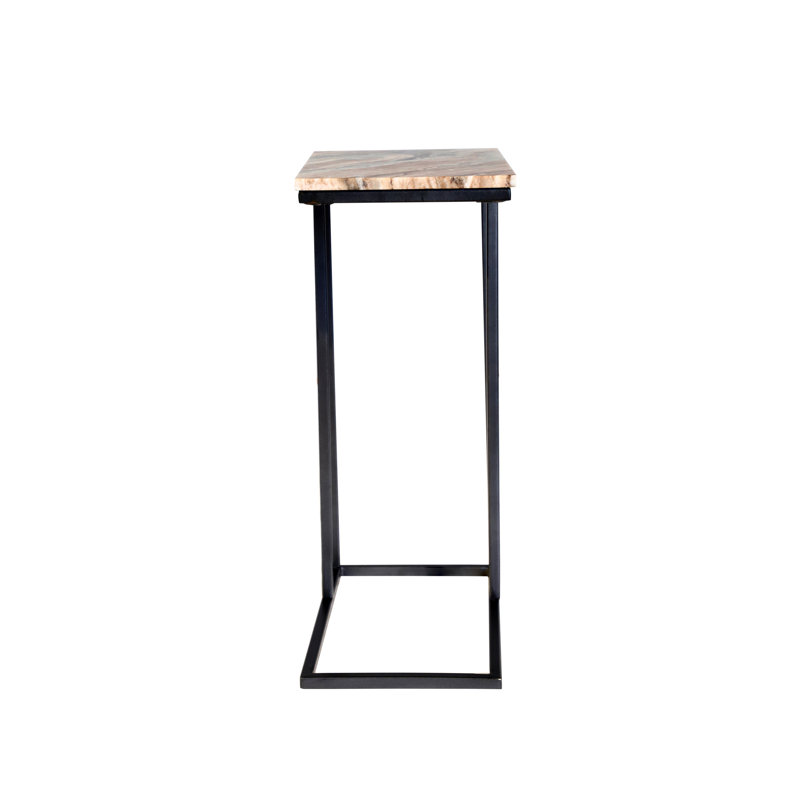 Mercer41 Marble "C" Table For Living Room Set Of 1 With Metal Frame-24 ...