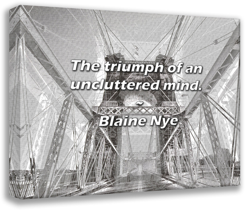Trinx Blaine Nye Quote: The triumph of an uncluttered mind. | Wayfair
