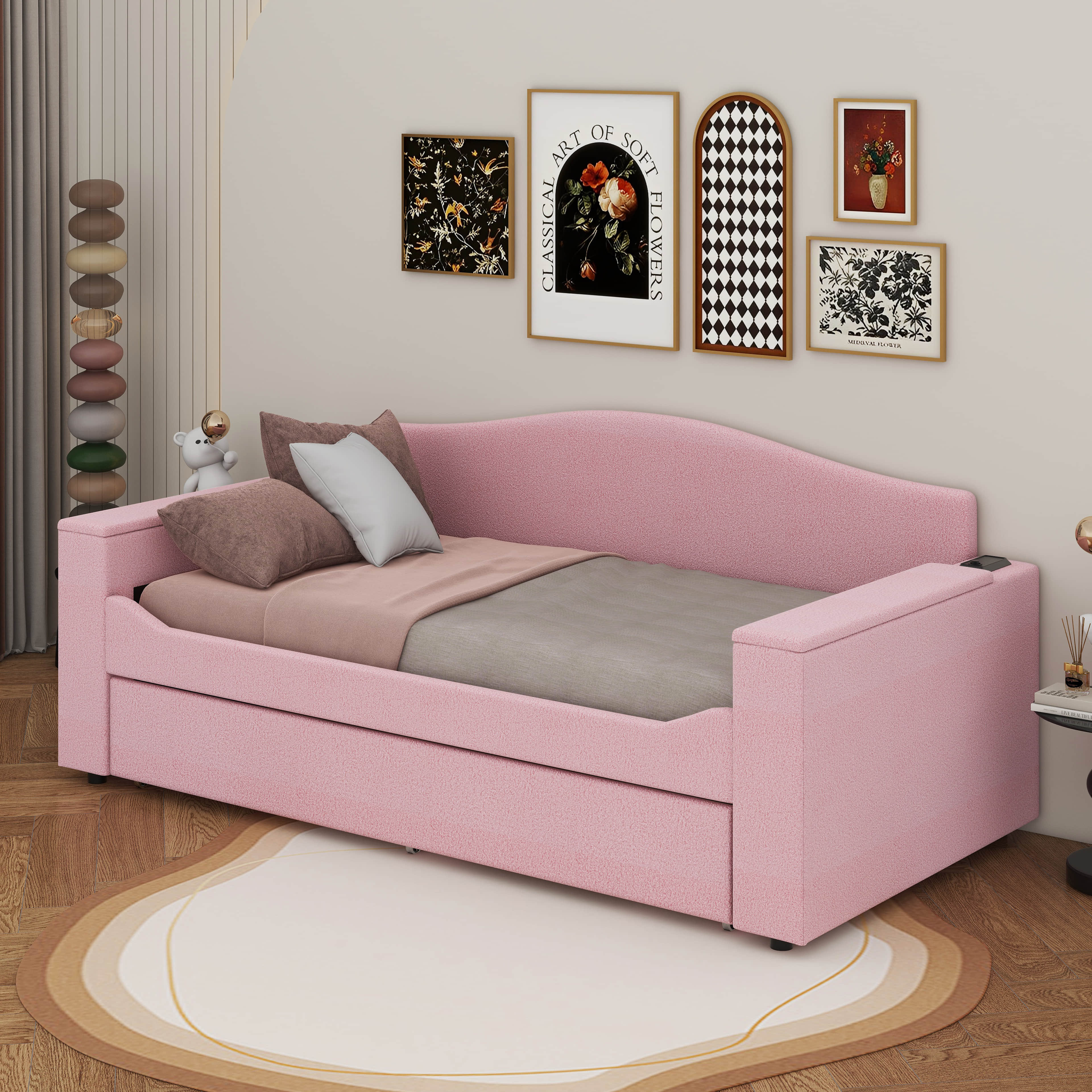 Lark Manor™ Twin Size Upholstered Daybed With Trundle And Latest ...