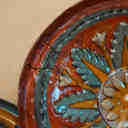 World Menagerie Metal Spanish Inspired Floral Plate Multi Colored Wall ...