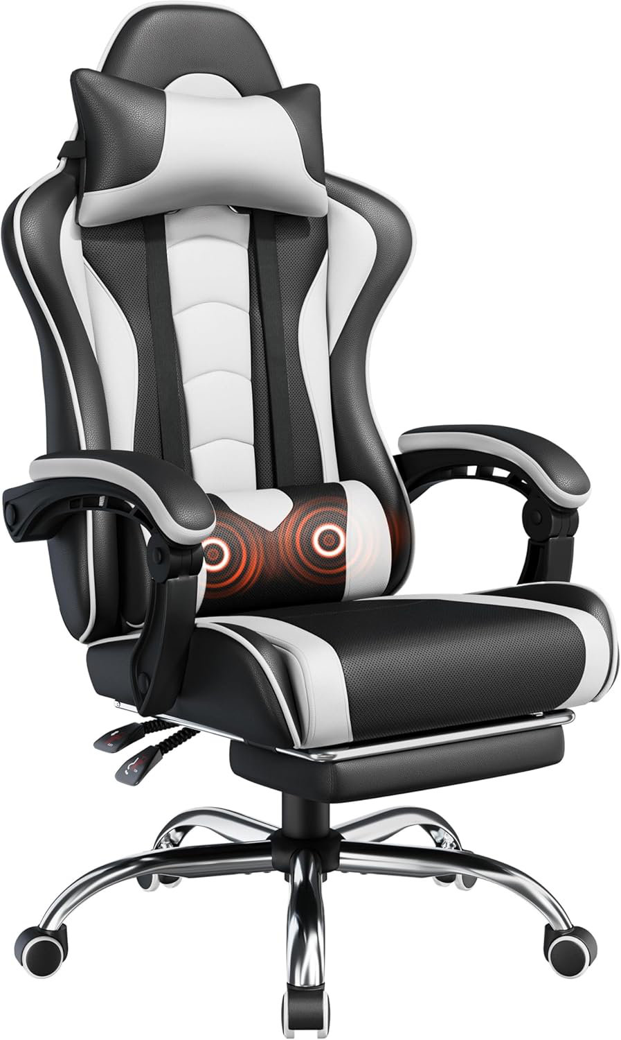 Inbox Zero Gaming Chair, Video Game Chair with Massage Lumbar Support ...
