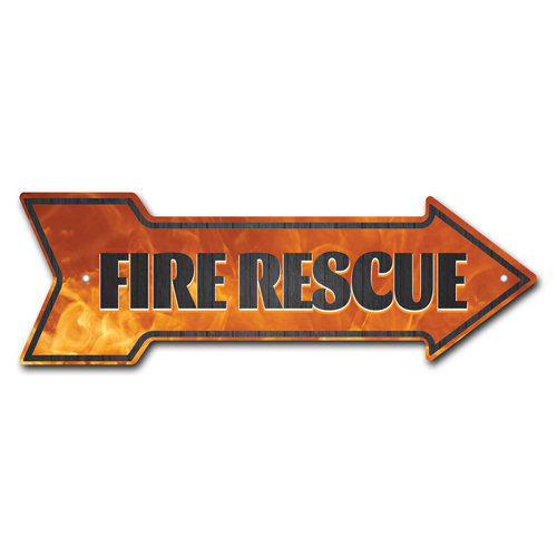 SignMission Fire Rescue Arrow Removable Decal Funny Home Décor 18" Wide ...