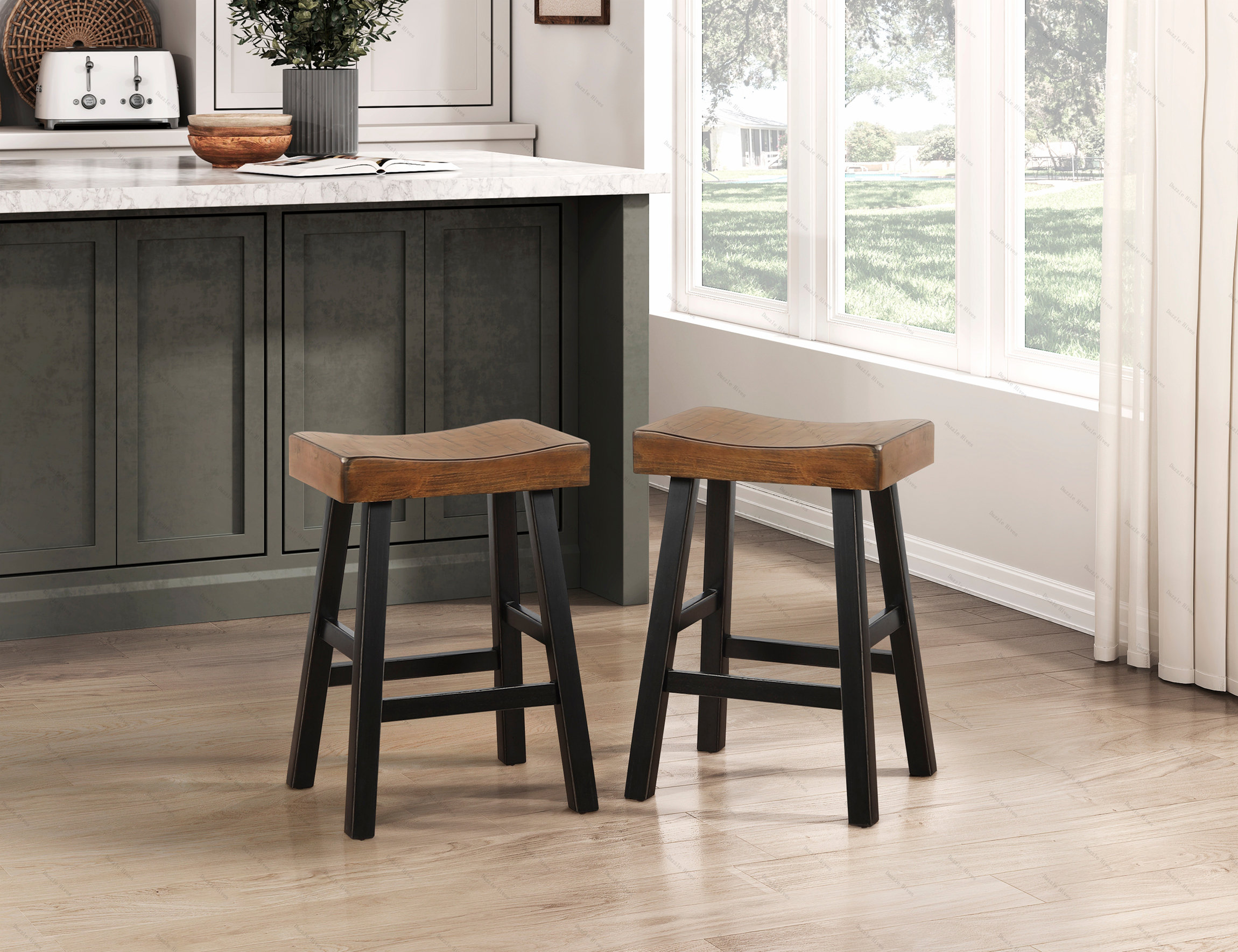 Red Barrel Studio® Transitional Design Counter Height Stools Set of ...