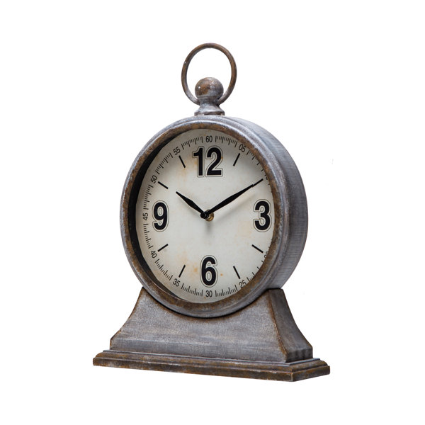 Ophelia & Co. Analog Metal Quartz Tabletop Clock in Gray & Reviews ...