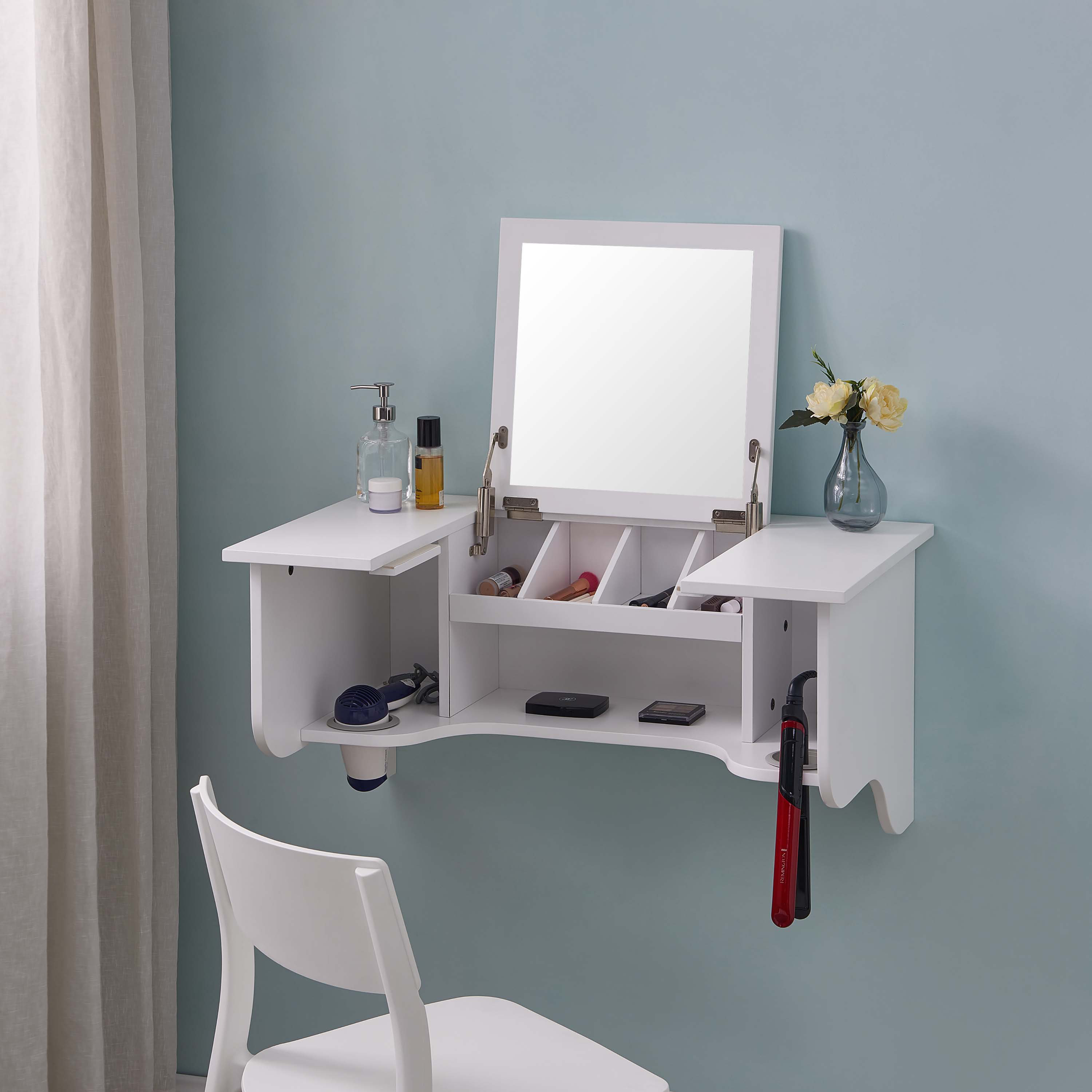 Latitude Run® Wall Mount Ledge w/ Vanity Mirror - Transitional Style ...