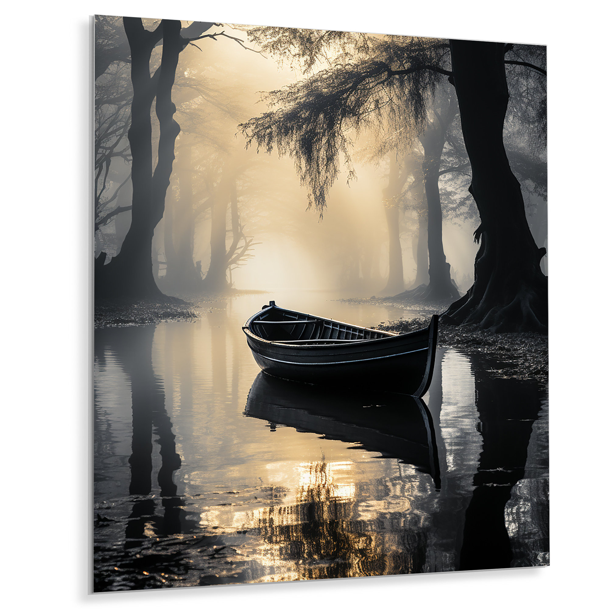 Ivy Bronx Beige Canal Serene Waterways Jet - Canals Metal Wall Decor ...