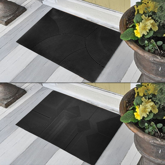 Evideco Reversible 30x 18 Door Mat Black Rubber for Indoor/Outdoor Use ...