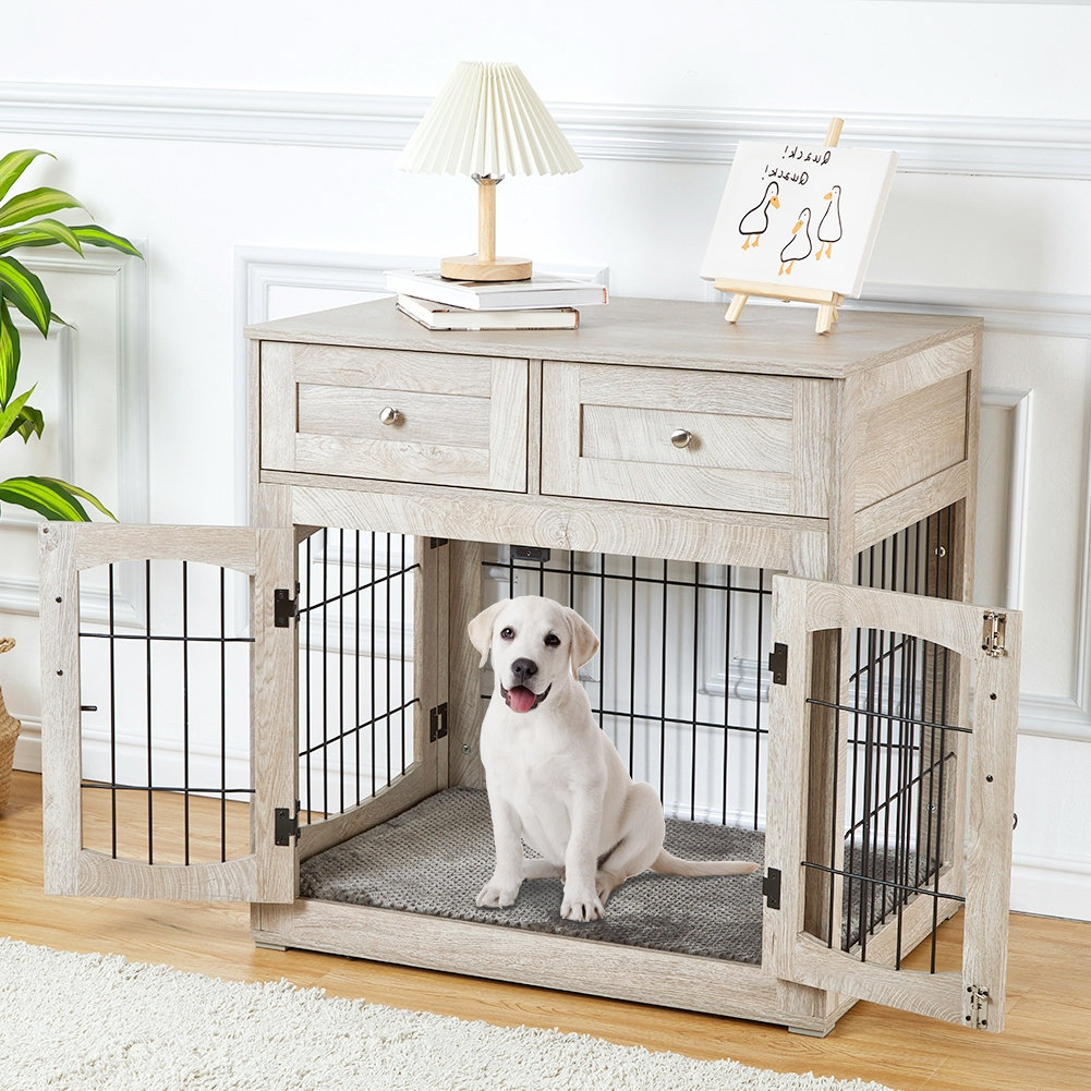 Tucker Murphy Pet™ 3-Doors Dog Crate Furniture With 2 Drawers & Reviews ...