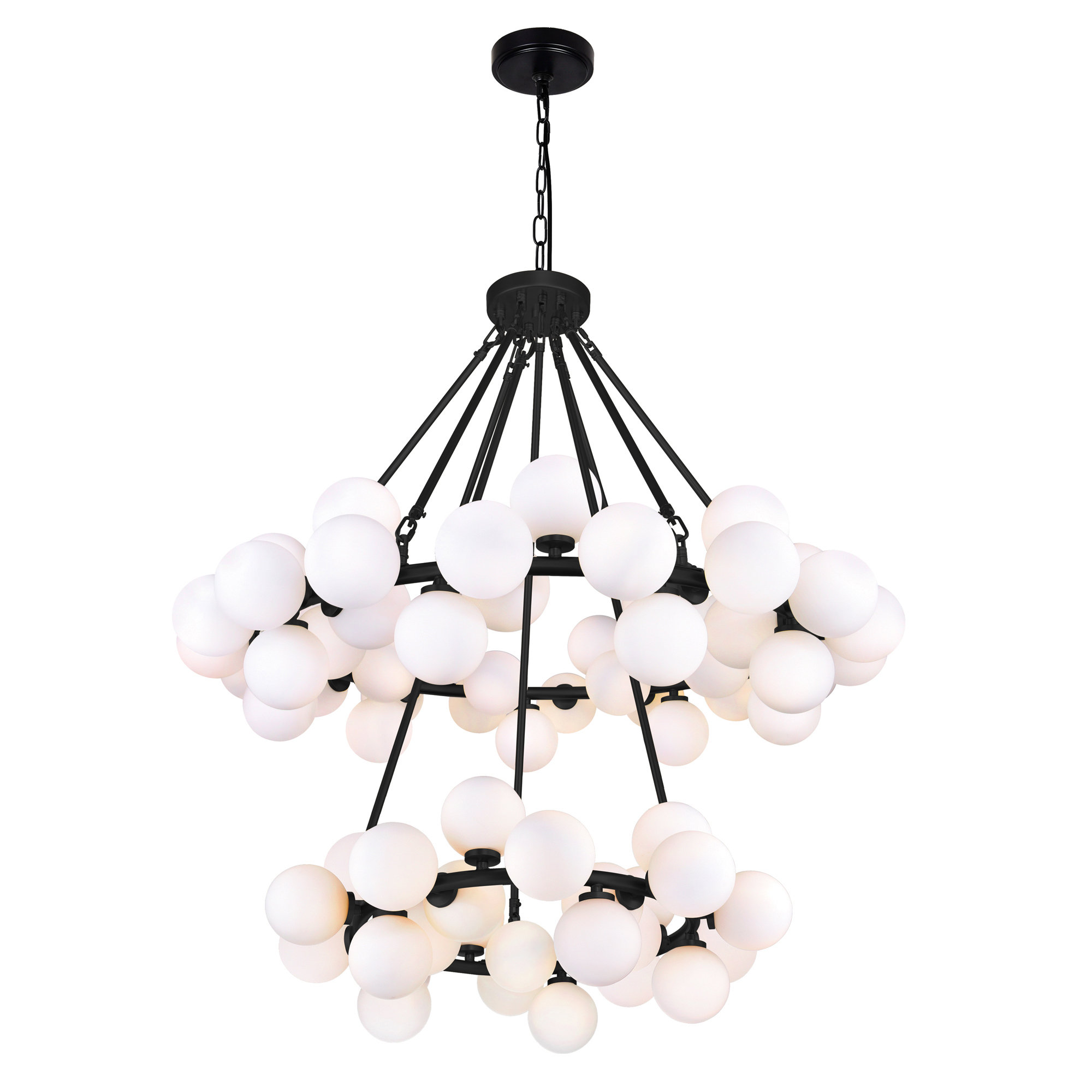 Mercer41 Bucurel 39" Chandelier for Living Room, Grand Foyer – 70-Light ...