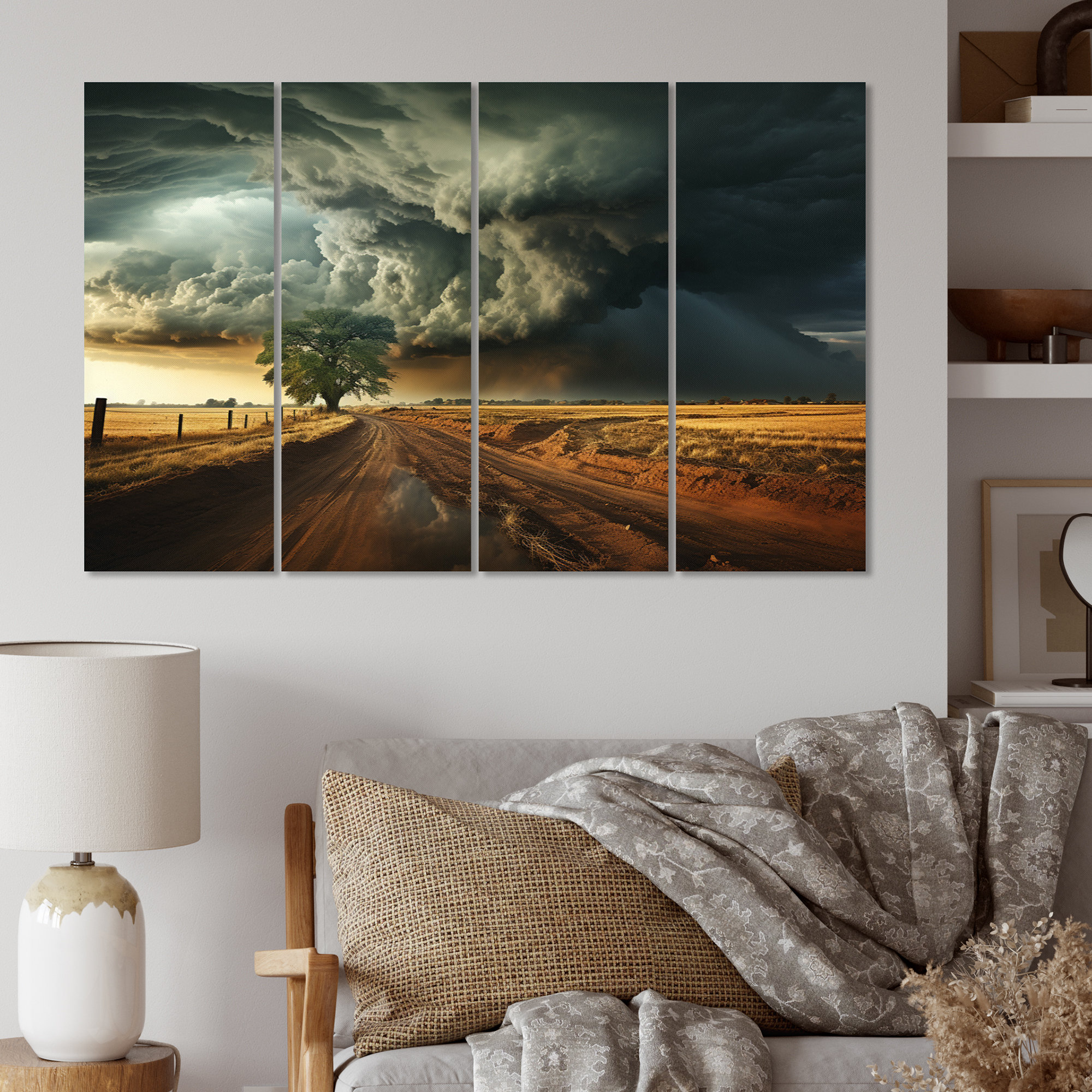 Wrought Studio Green Storm Windswept Drama I - Landscapes Canvas Art ...