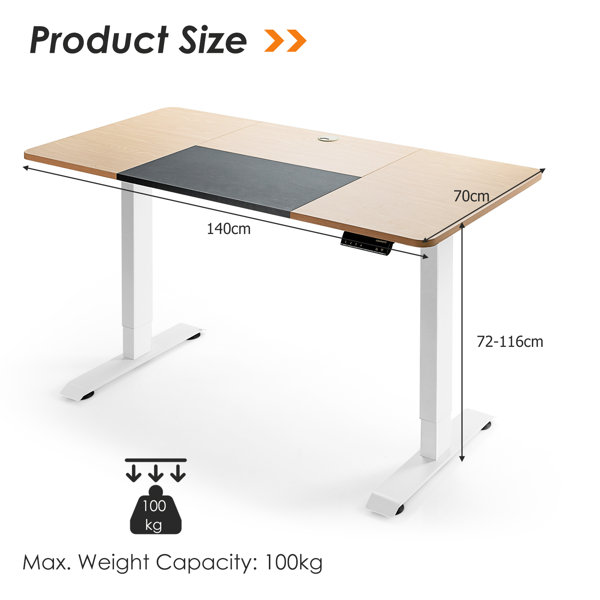 Inbox Zero Adjustable Metal Base Standing Desk | Wayfair.co.uk