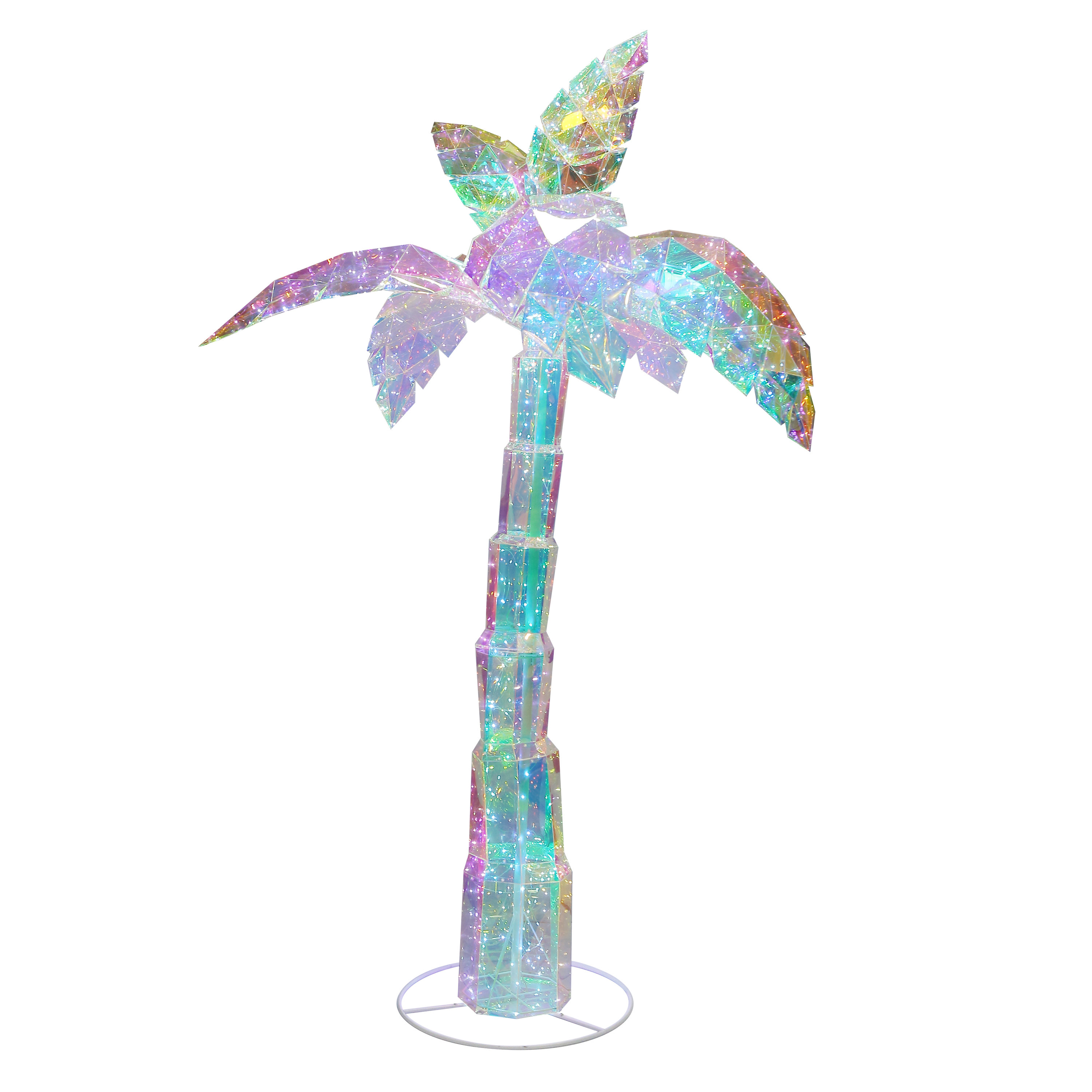 Trinx Seasonal LLC Prismatic Iridescent 75" Palm Tree, Iridescent ...