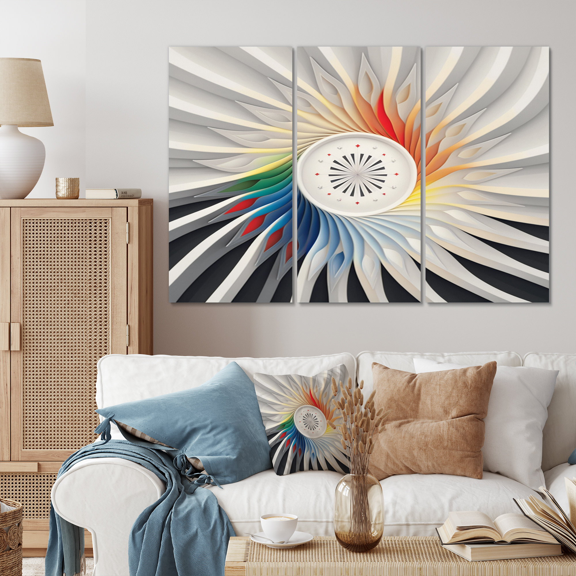 Design Art Visionary Dream Retro Mandala On White VI - Abstract Spirals ...