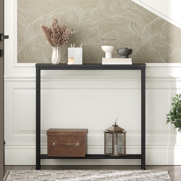 Latitude Run® Narrow Console Table, 2-Tier Small Sofa Table, 29.5" Thin ...