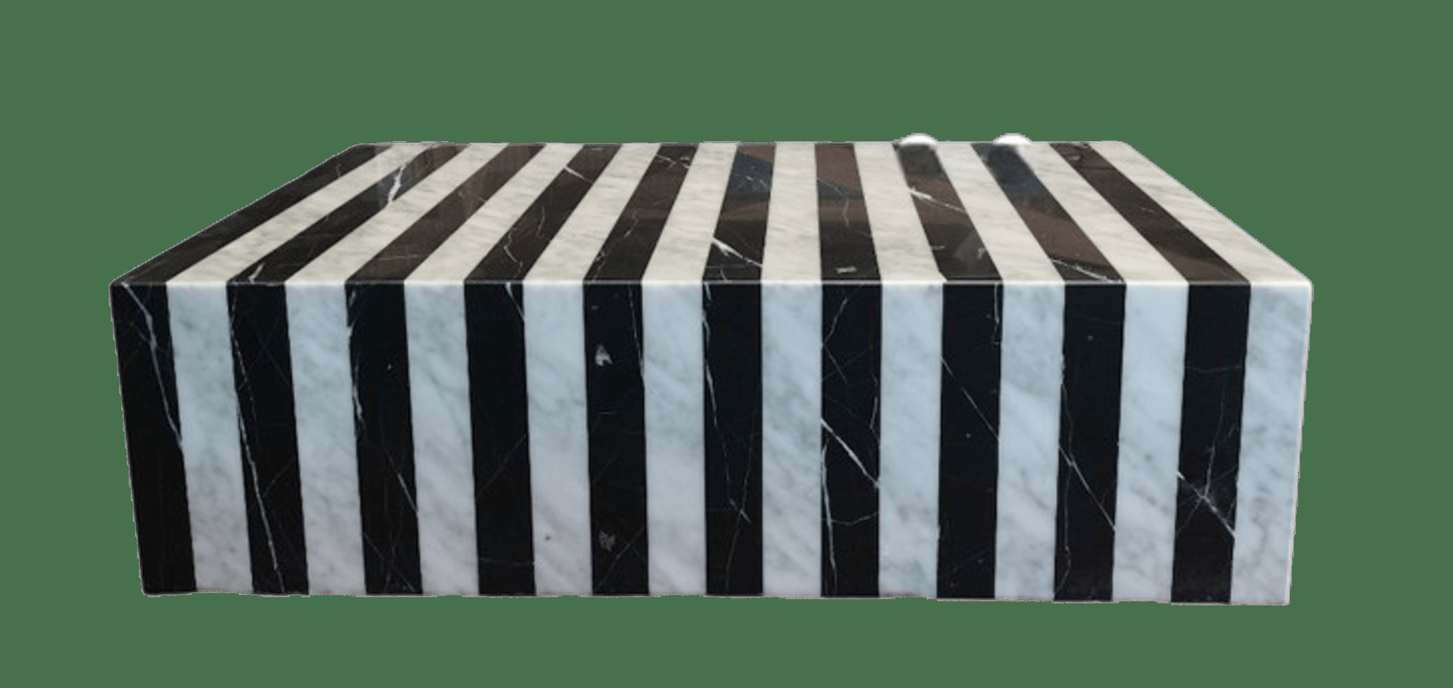 BETACH Genuine Marble Coffee Table - Black + Carrara Striped Marble ...