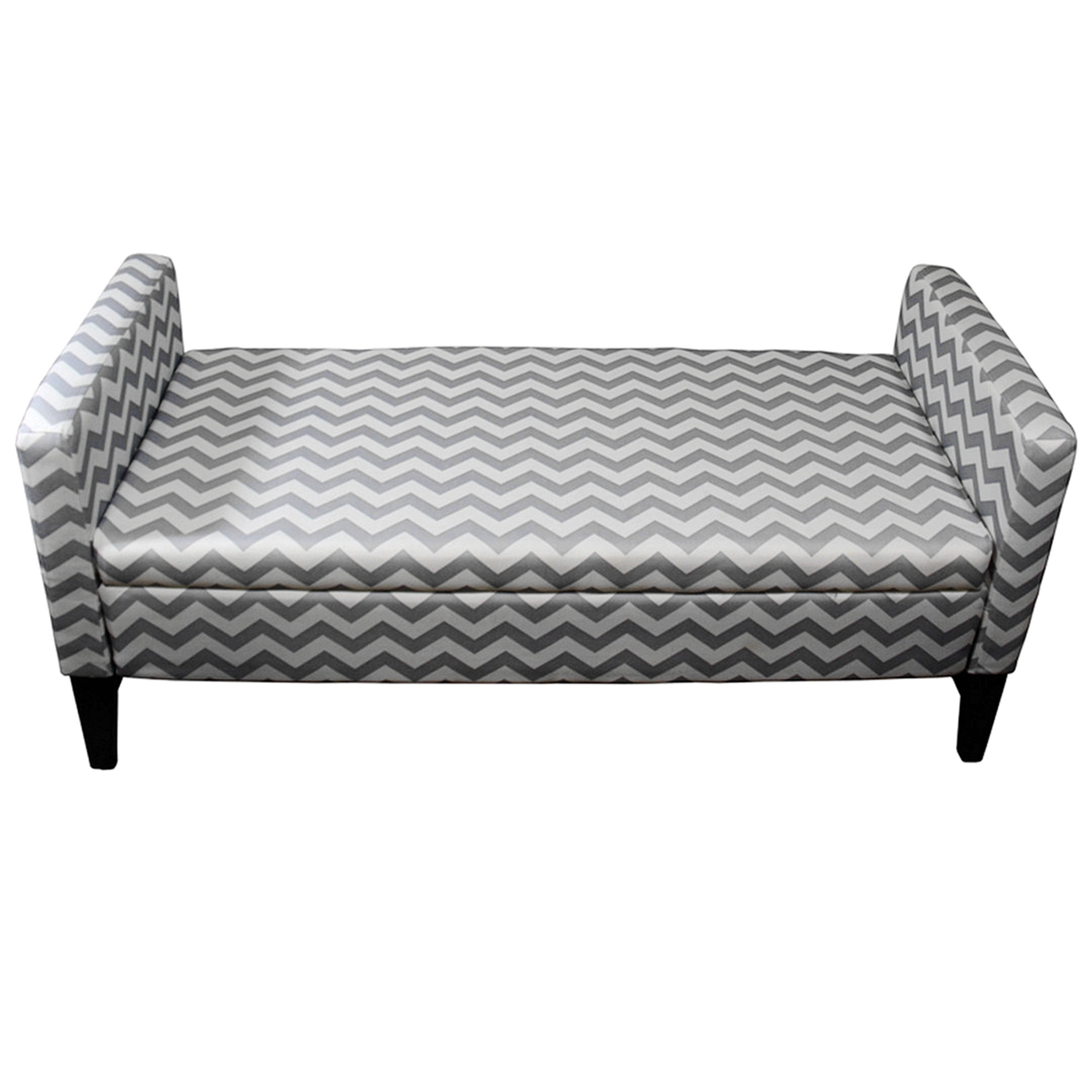 Winston Porter Geometric Storage Bench | Neutral Grey 24" Compact ...