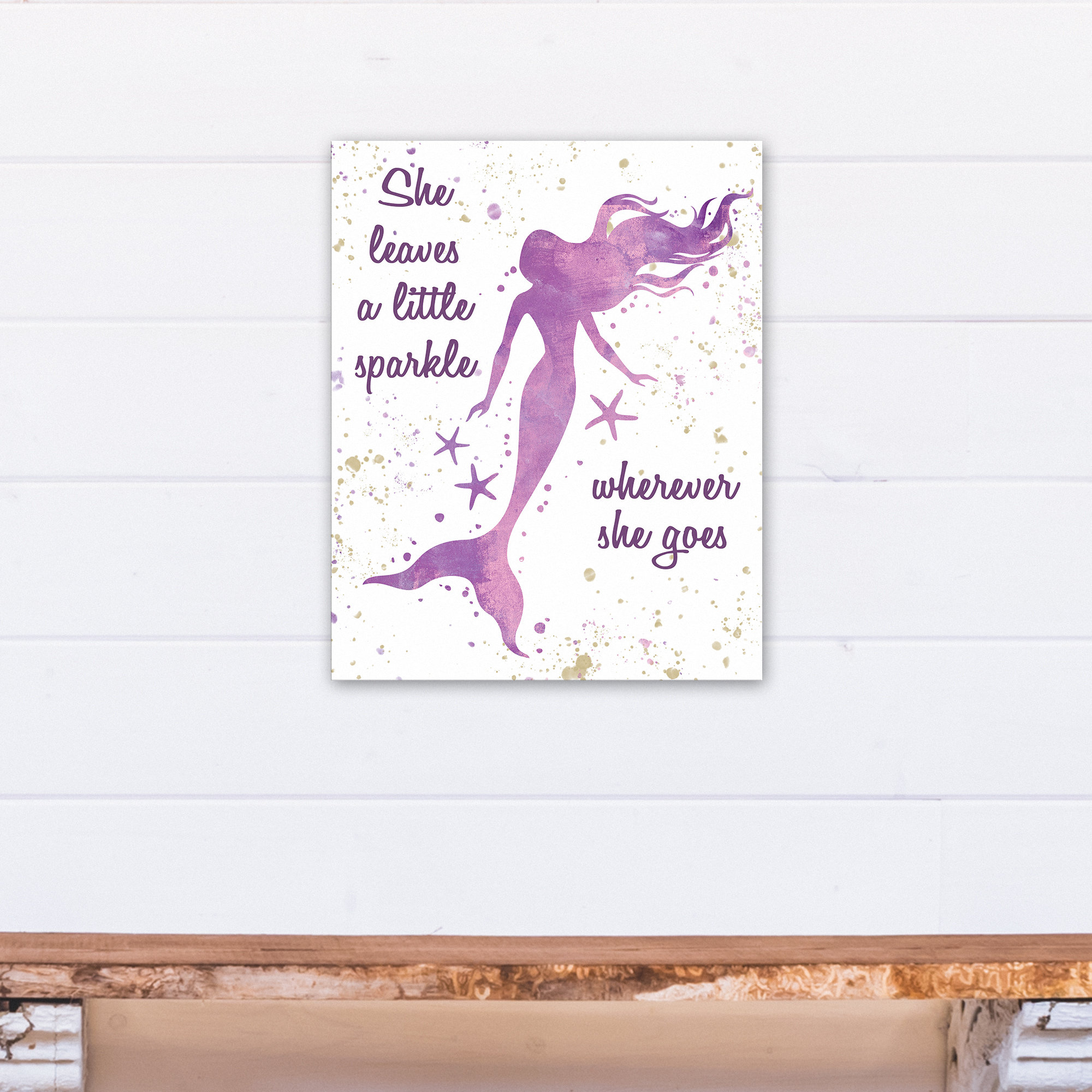 Highland Dunes Mccourt She Leaves a Little Sea Sparkle Canvas Art | Wayfair