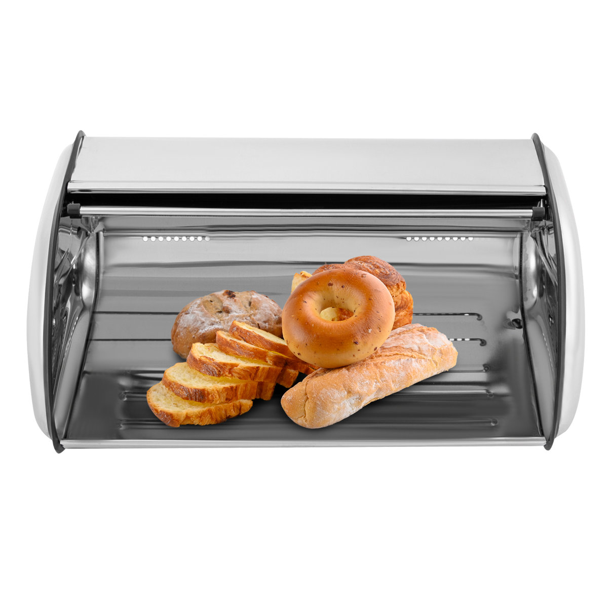 Ivy Bronx Divena Stainless Steel Bread Box Bread Storage Container ...