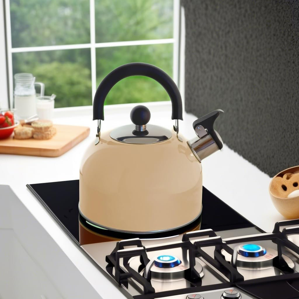 NAISIDIANZI 2-Quart Light Green Whistling Stovetop Kettle With A ...