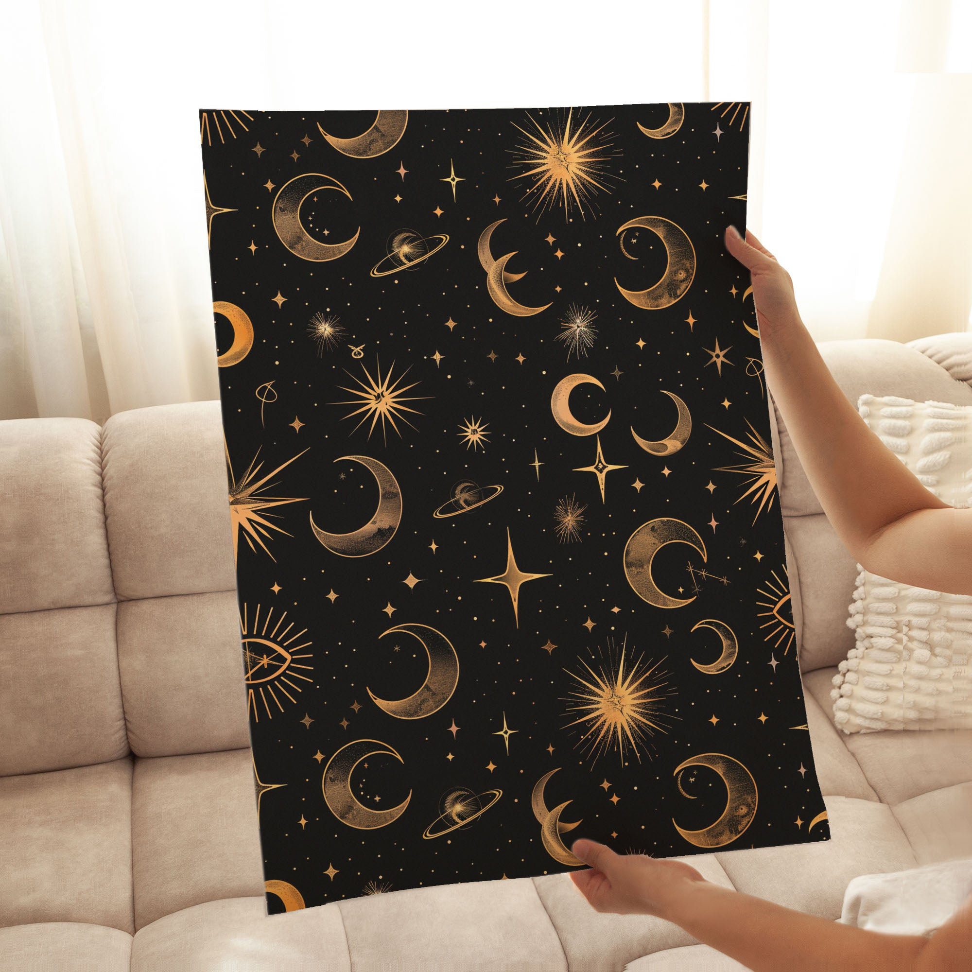 Winston Porter Astronomy and Space Stars and Moon V Bohemian Unframed Art Print | Wayfair