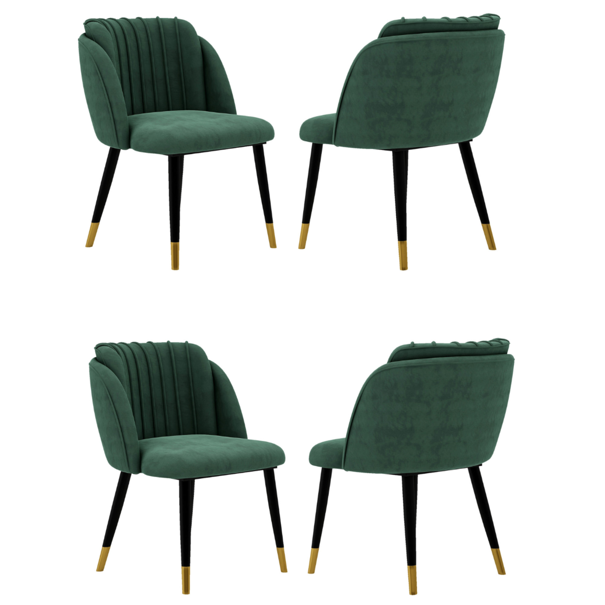 Canora Grey Inola Upholstered Velvet Dining Chairs - Ergonomic Soft ...