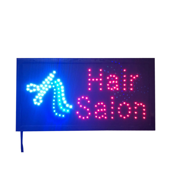 Trinx Hair Salon LED Billboard Black Frame Black Frame | Wayfair