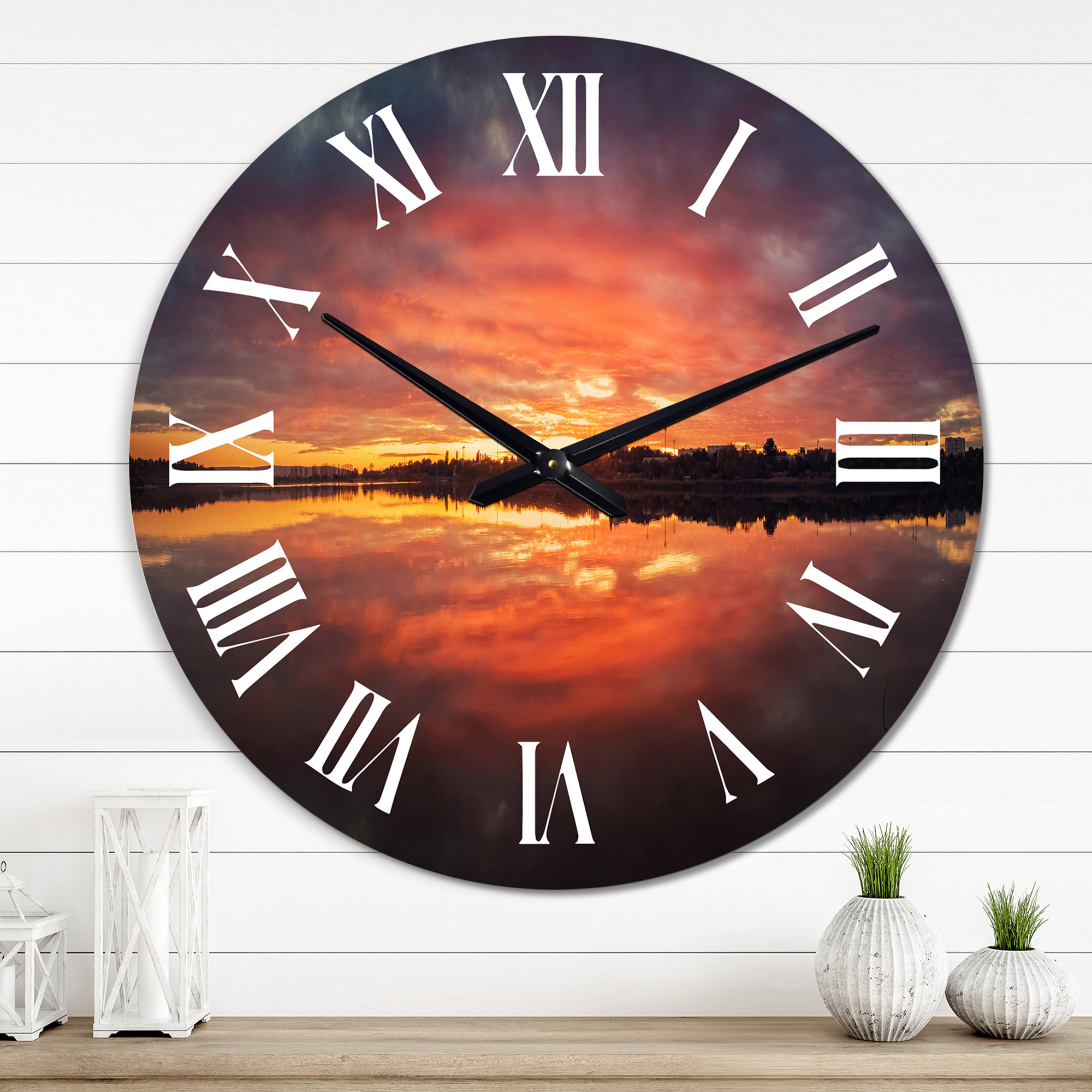 East Urban Home Bold Sunset Panorama Over Delia Lake - Traditional Wall ...